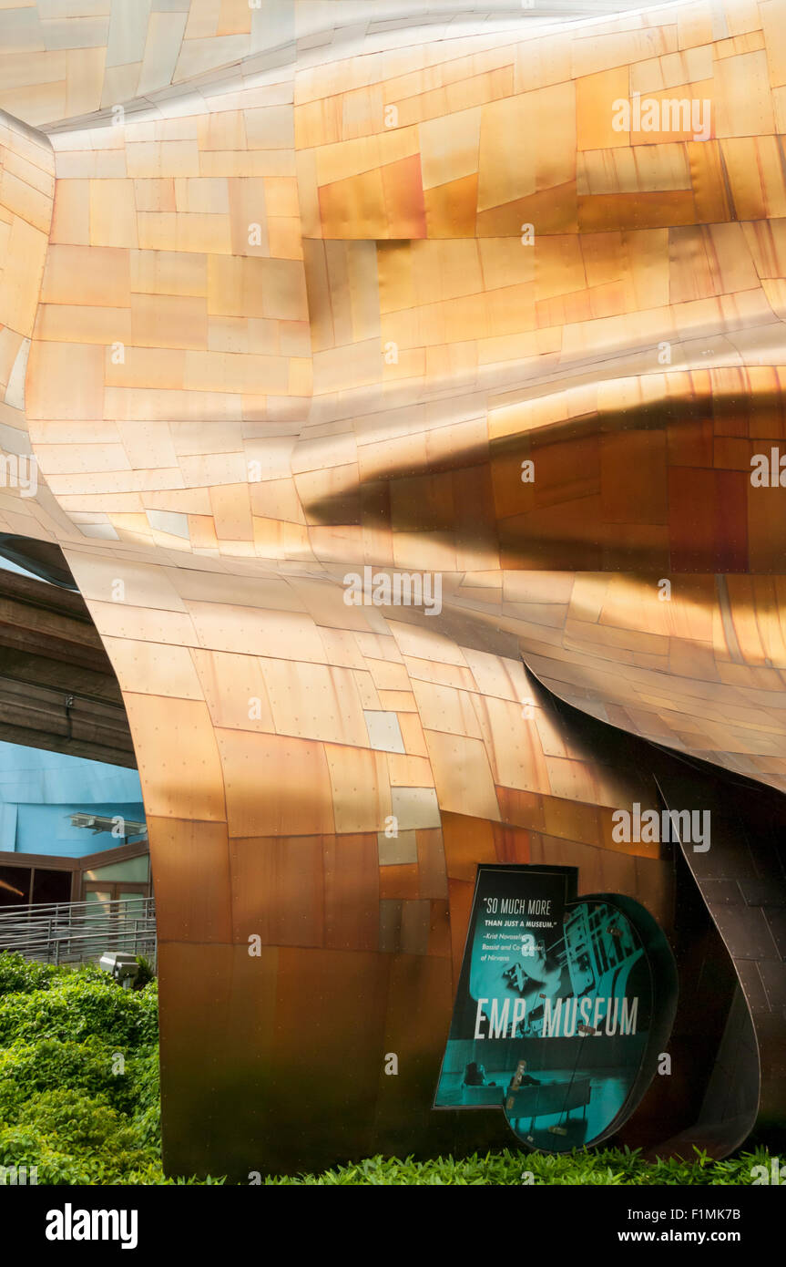 The Frank Gehry designed EMP Museum in the Seattle Center Stock Photo ...
