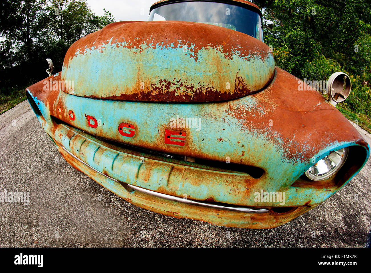 1957 Dodge Pickup Truck Rat Rod on roadway Stock Photo - Alamy