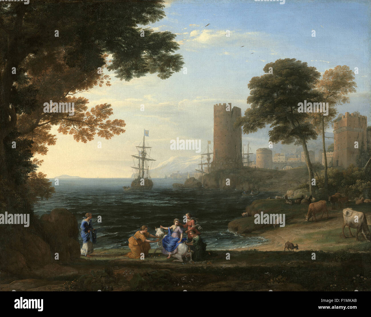 Claude Lorrain (Claude Gellée) - Coast View with the Abduction of ...
