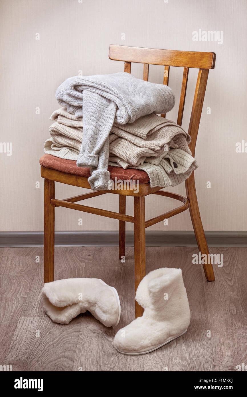Pile clothes chair hi-res stock photography and images - Alamy