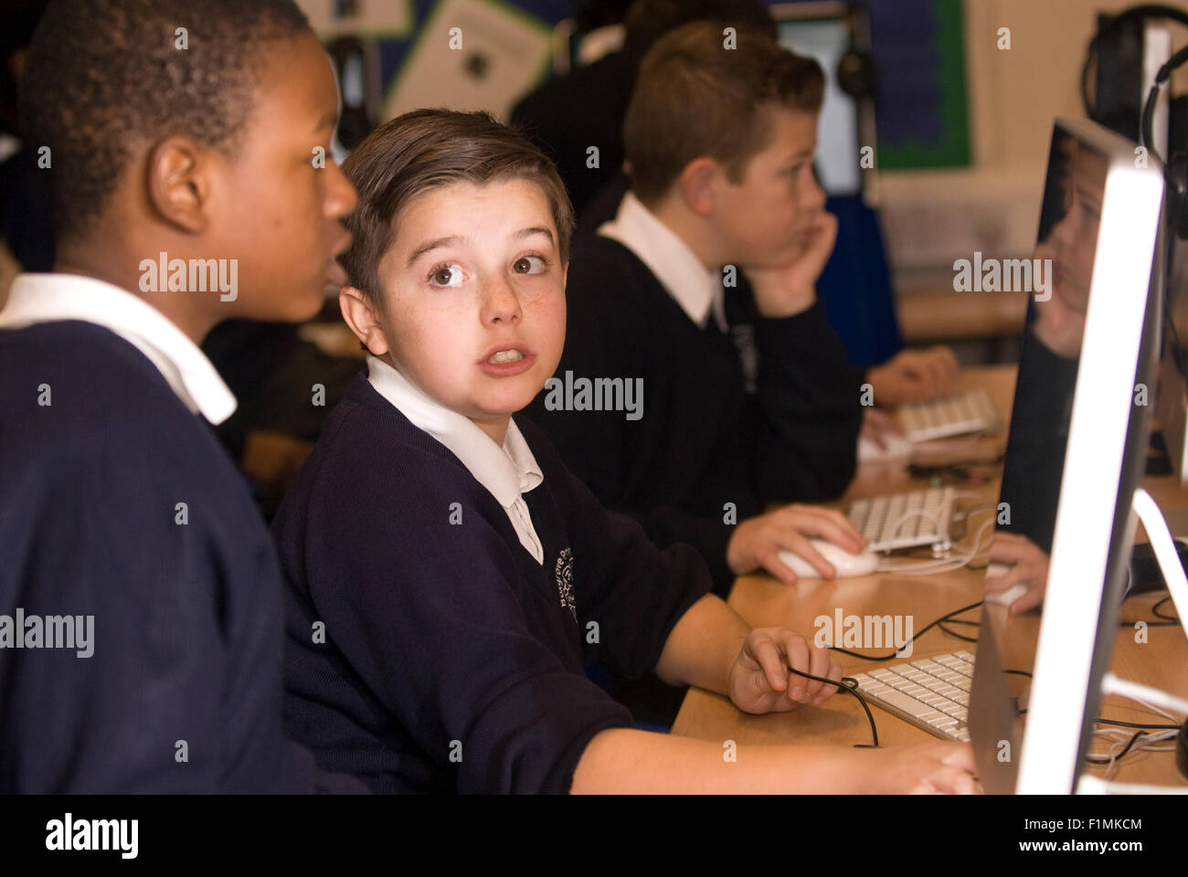 Primary school learning IT skills, London, UK Stock Photo - Alamy