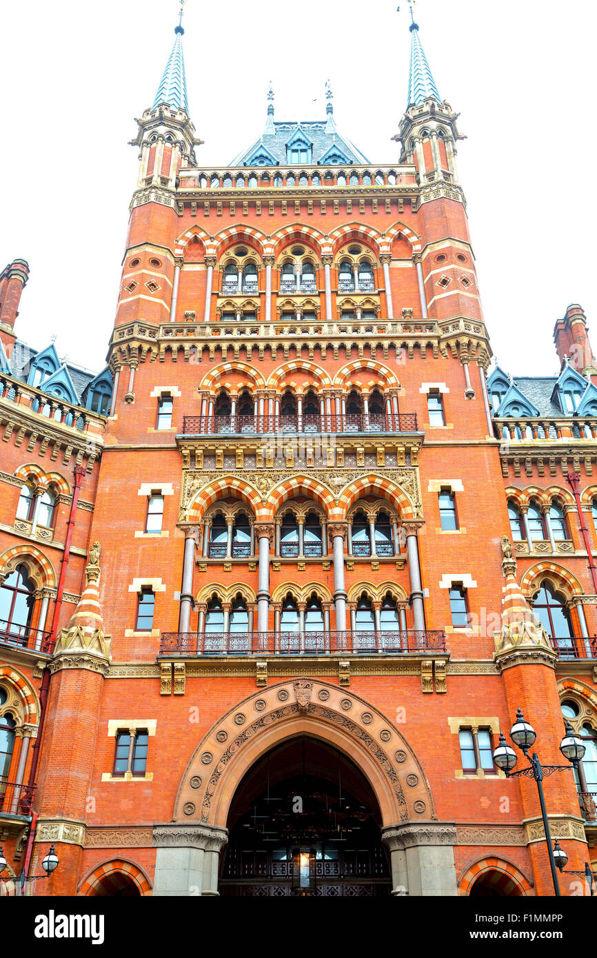 old architecture in london england windows and brick exterior wall ...