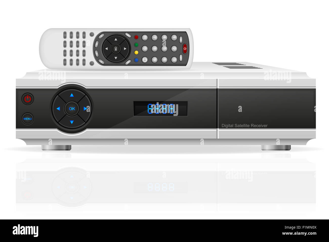 digital satellite receiver illustration isolated on white background ...