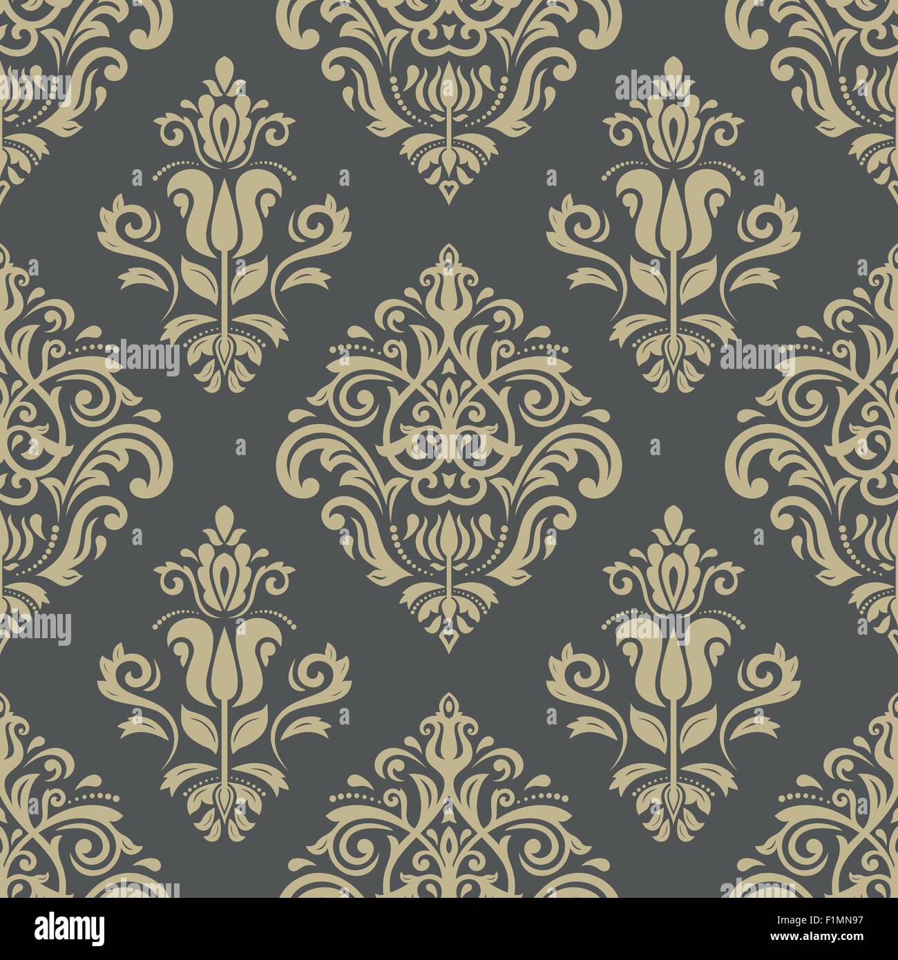Damask Seamless Vector Pattern Stock Vector Image & Art - Alamy