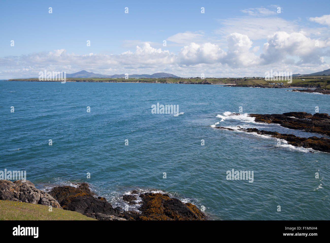 A view towards Porth Tywyn and across the sea towards Yr Eifl from ...