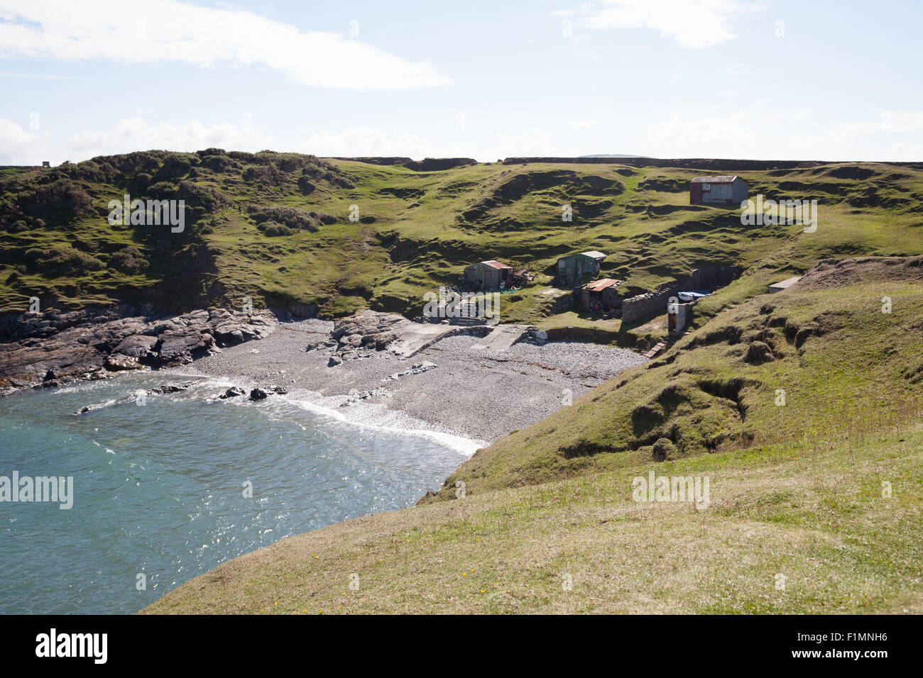 A view from the cliff top at Porth Cychod / Porth Ysgaden, Tudweiliog ...