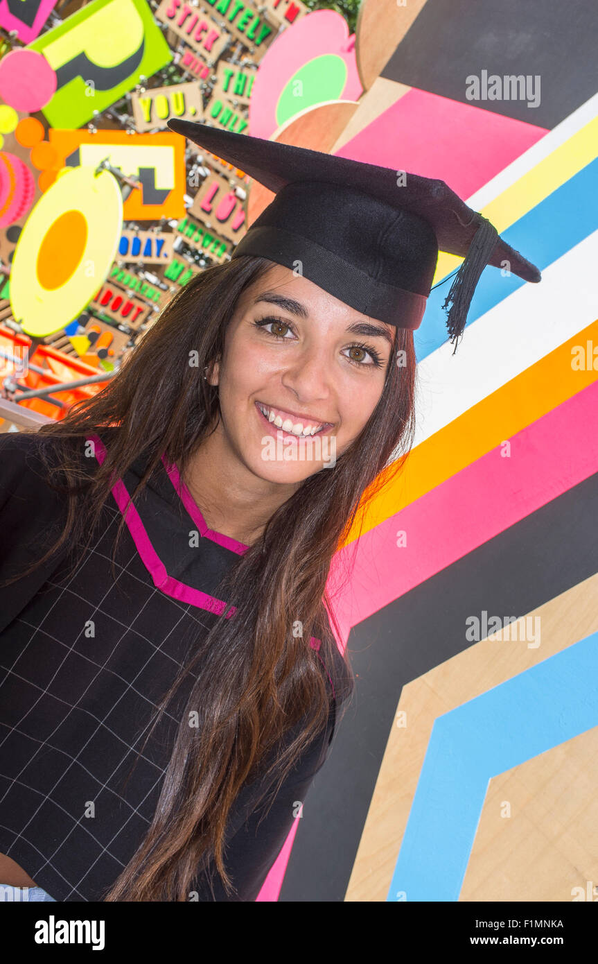 Portrait of Female Student on Graduation Day in front of Festival of ...