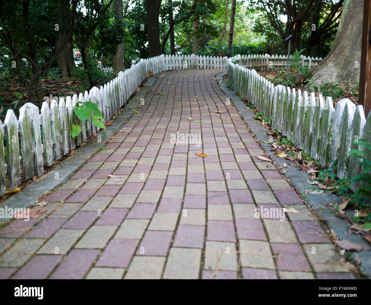 The Walk tile path in the park Stock Photo - Alamy