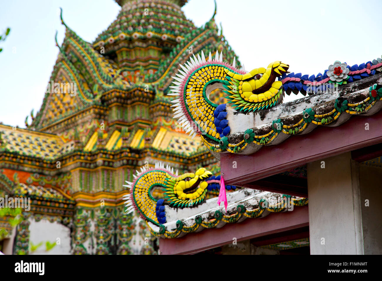 thailand asia in bangkok rain temple abstract cross colors roof wat ...