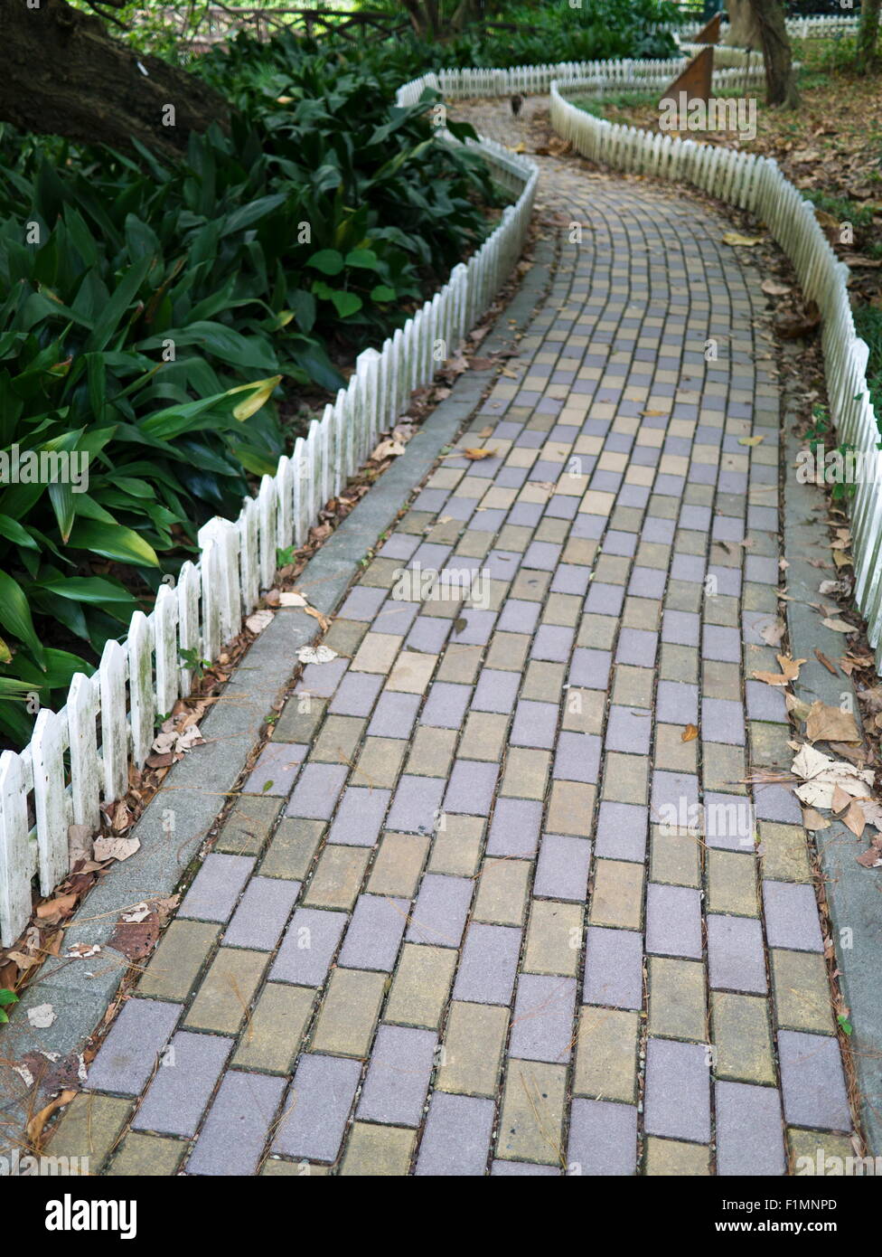 The Walk tile path in the park Stock Photo - Alamy