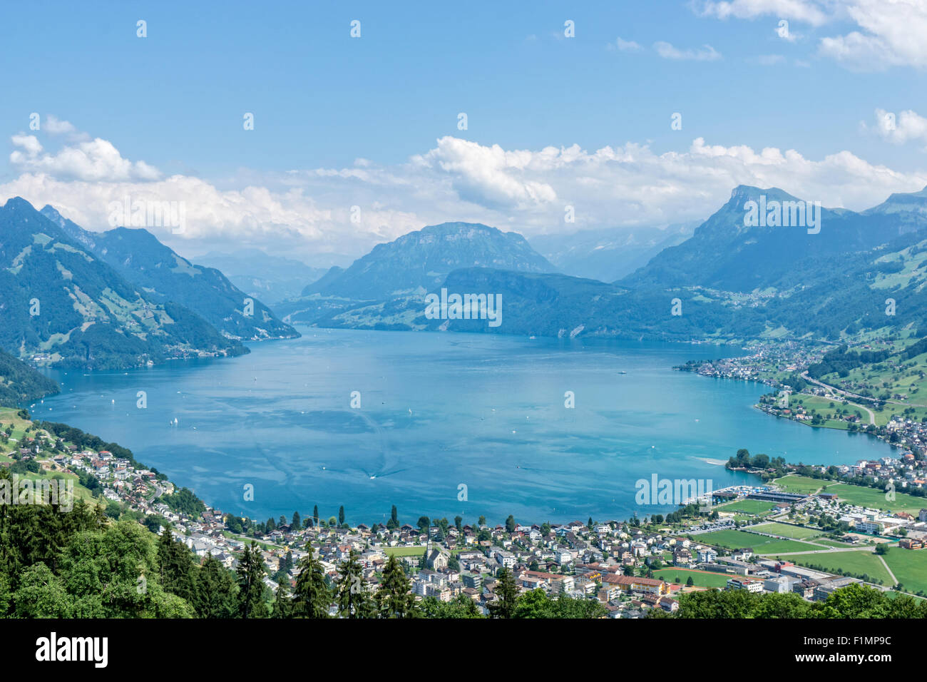 Lake Lucerne landscape, taken from the Buergenstock mountain resort ...
