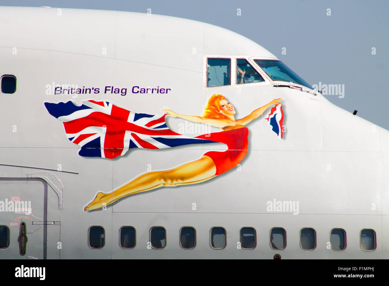 Virgin Atlantic Boeing 747 passenger plane "Hot Lips" taxiing on ...
