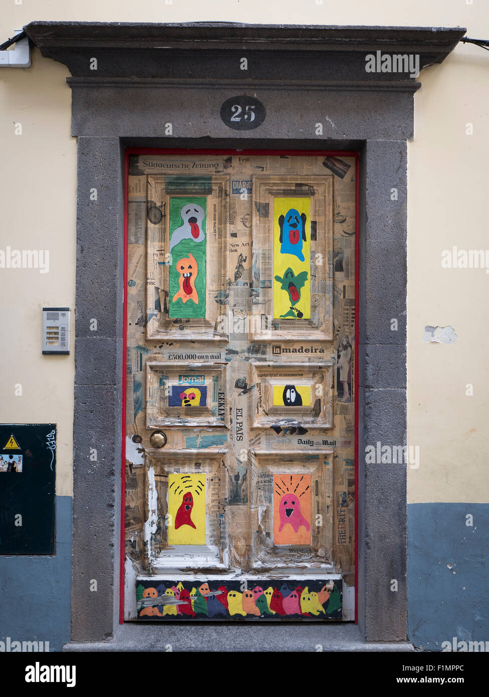 The Painted Doors of Funchal Old Town, Madeira, Portugal. ArT of open ...
