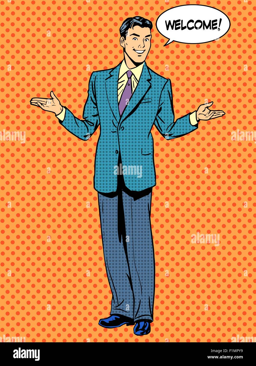 Man businessman welcome business concept Stock Vector Image & Art - Alamy