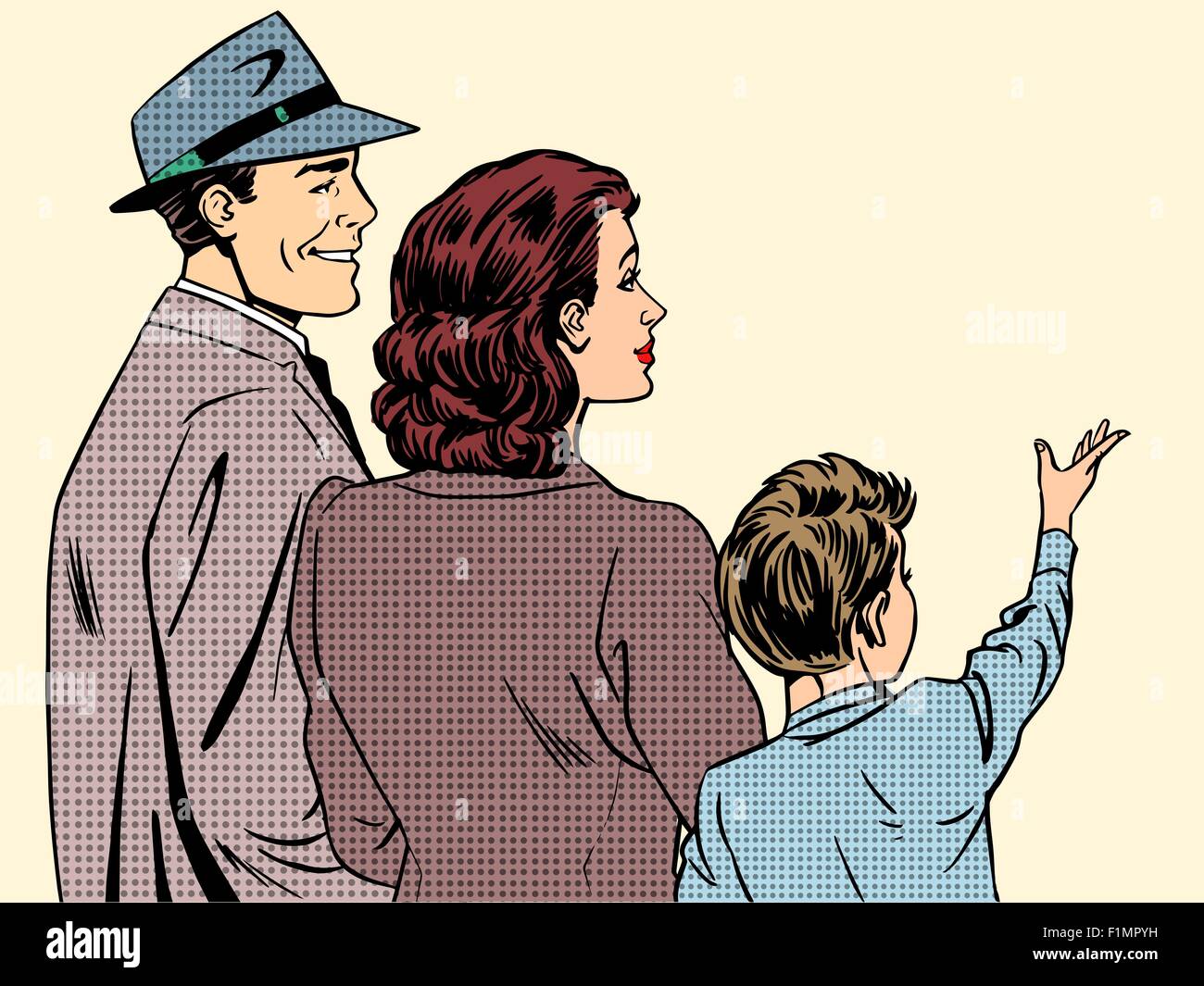 Family retro Stock Vector Images - Alamy