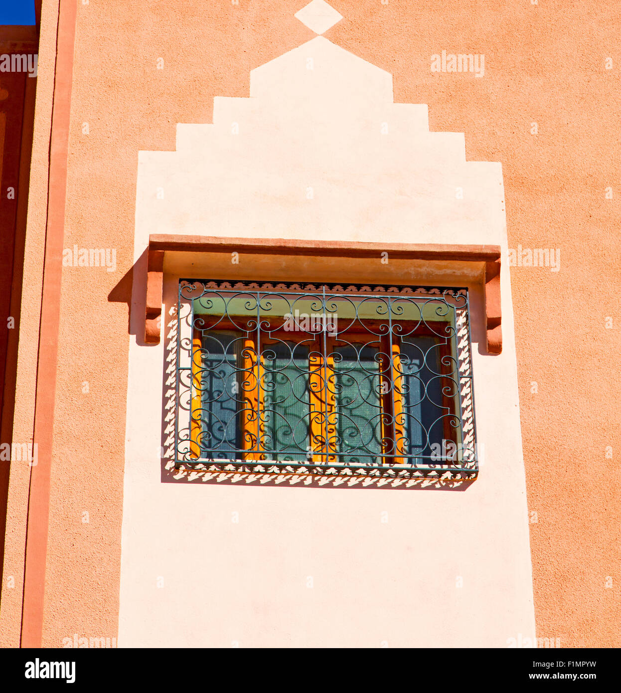 window in morocco africa and old construction wal brick historical ...