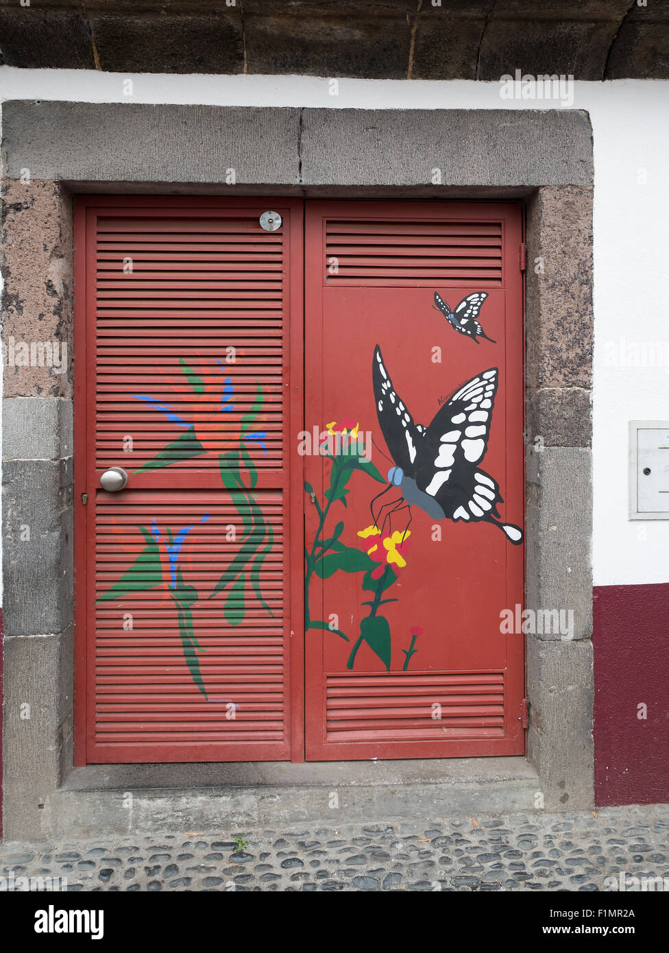 The Painted Doors of Funchal Old Town, Madeira, Portugal. ArT of open ...