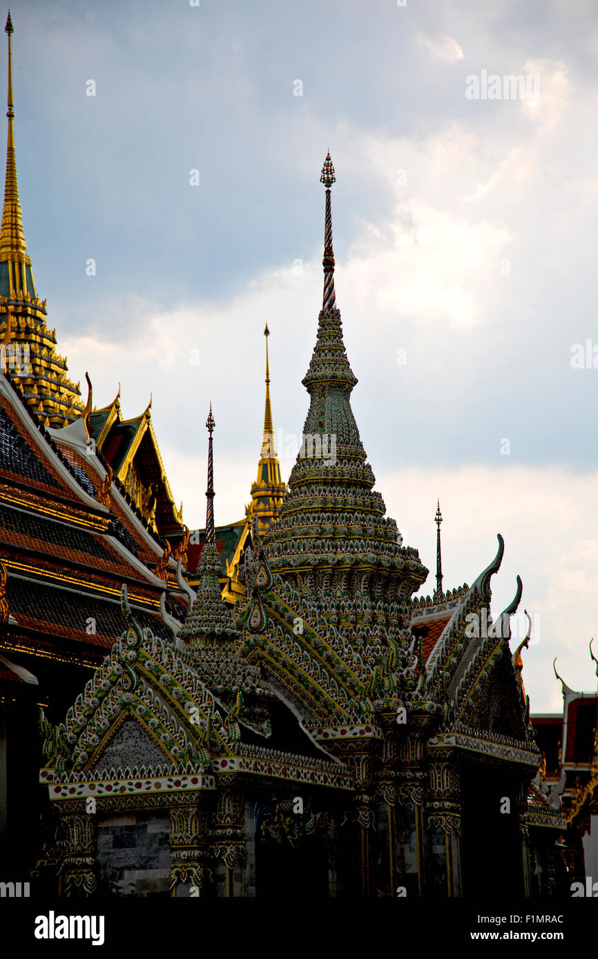 thailand asia in bangkok rain temple abstract cross colors roof wat ...