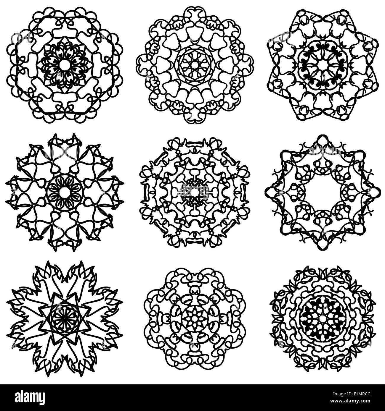 Round Ornamental Geometric Pattern Stock Vector Image & Art - Alamy