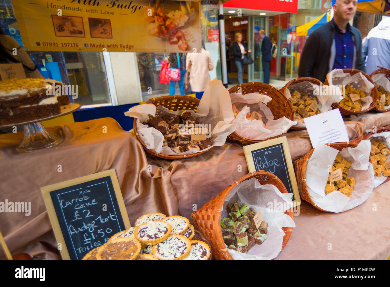 A Fudge stall at Wolverhampton Street market west midlands UK Stock ...
