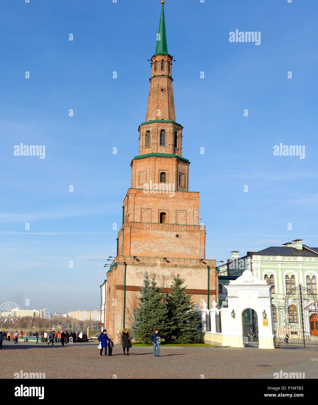 Söyembikä Tower, in the Kazan Kremlin, Khan's Mosque, red brick tower ...