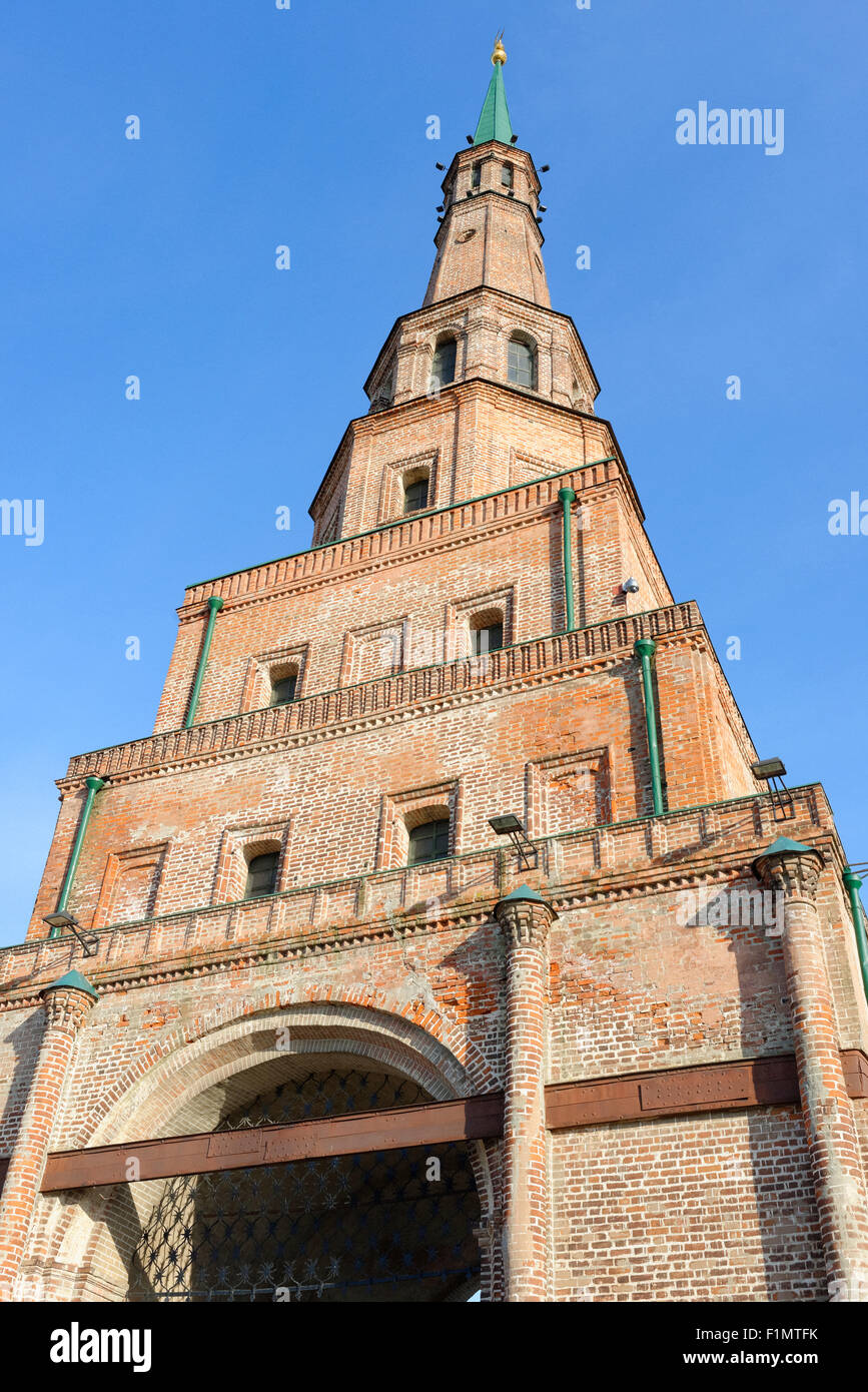 Söyembikä Tower, in the Kazan Kremlin, Khan's Mosque, red brick tower ...