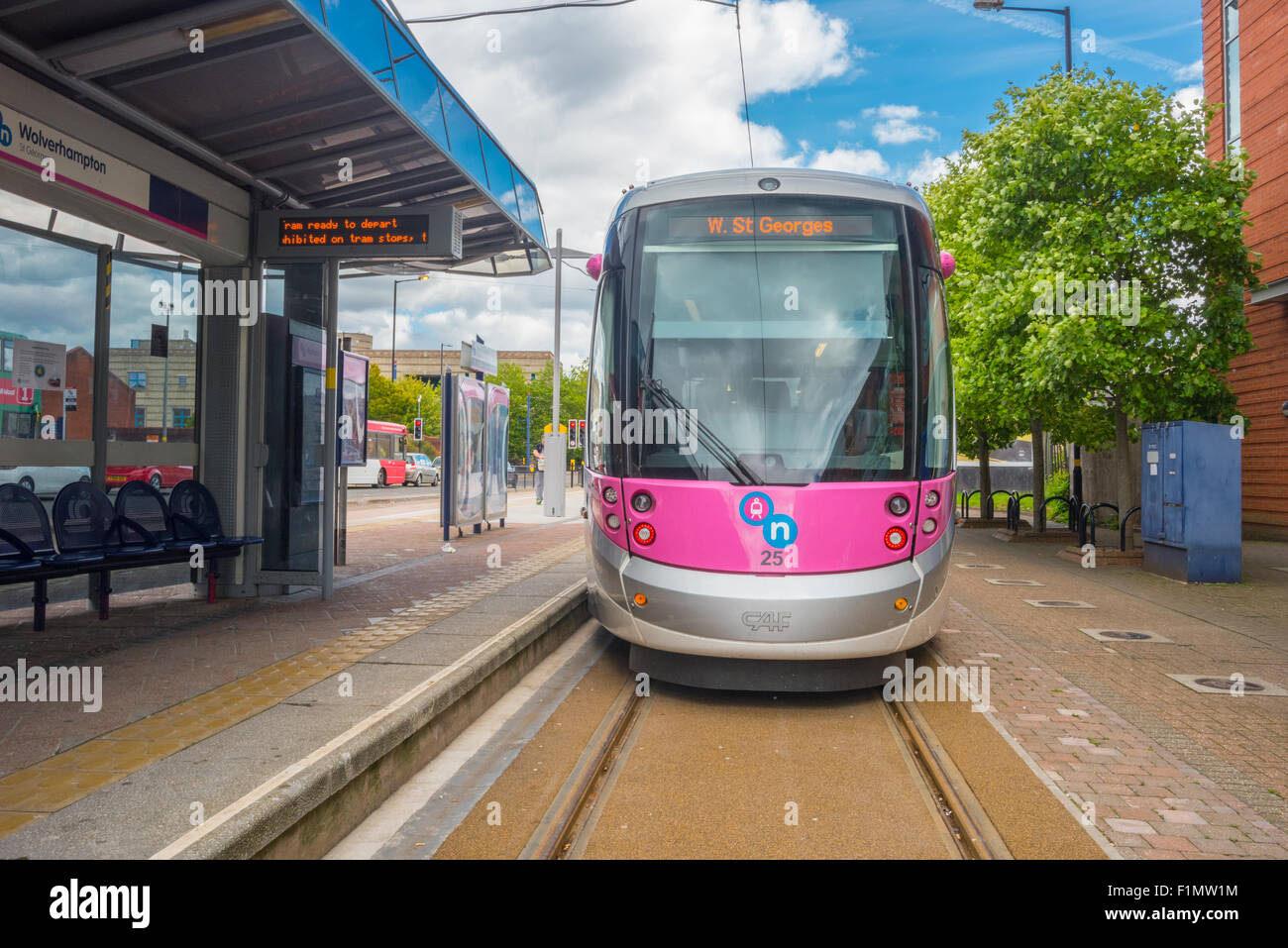 The Wolverhampton midland Metro train in Wolverhampton west Midlands UK ...