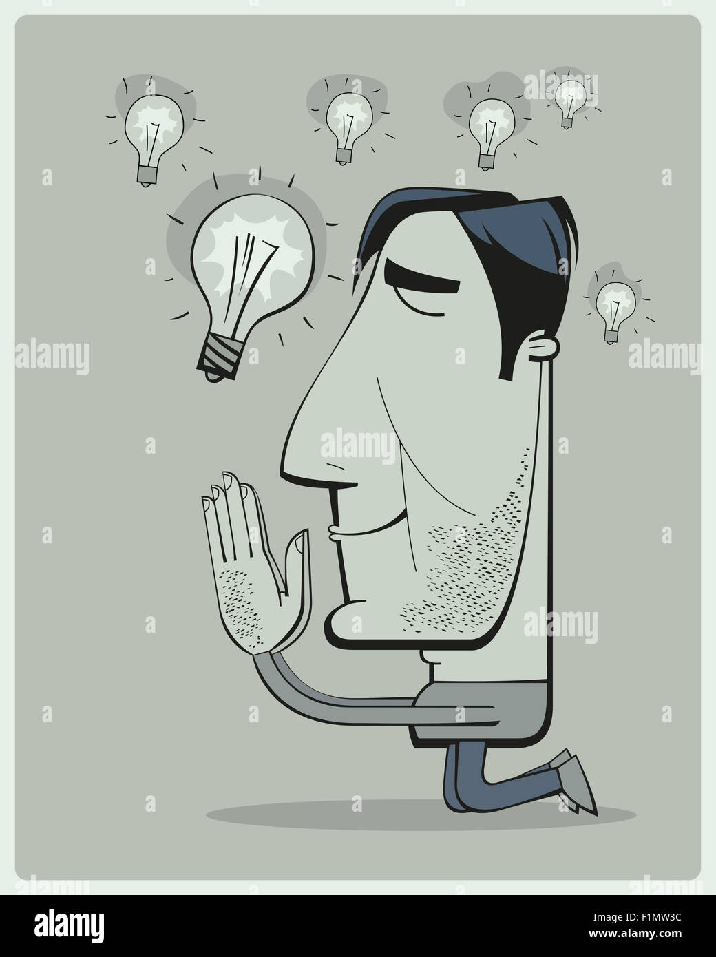 Cartoon positive thinking man in hi-res stock photography and images ...