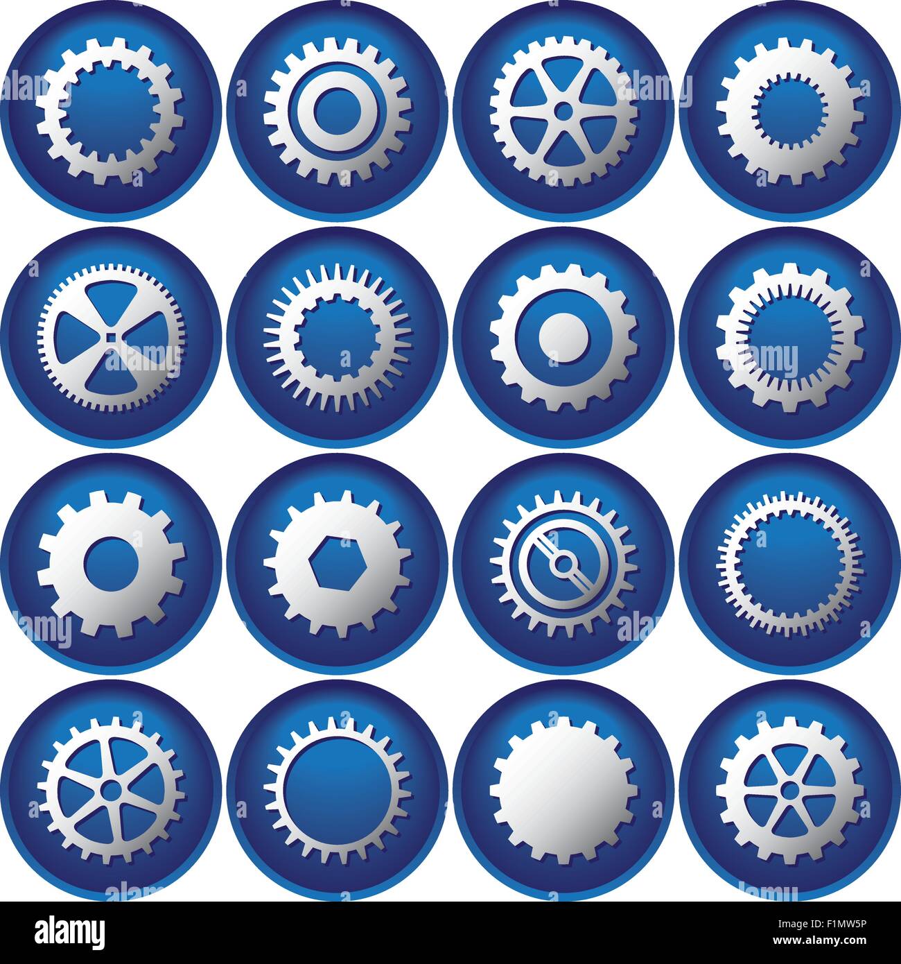 Blue gear cog icon Stock Vector Images - Alamy