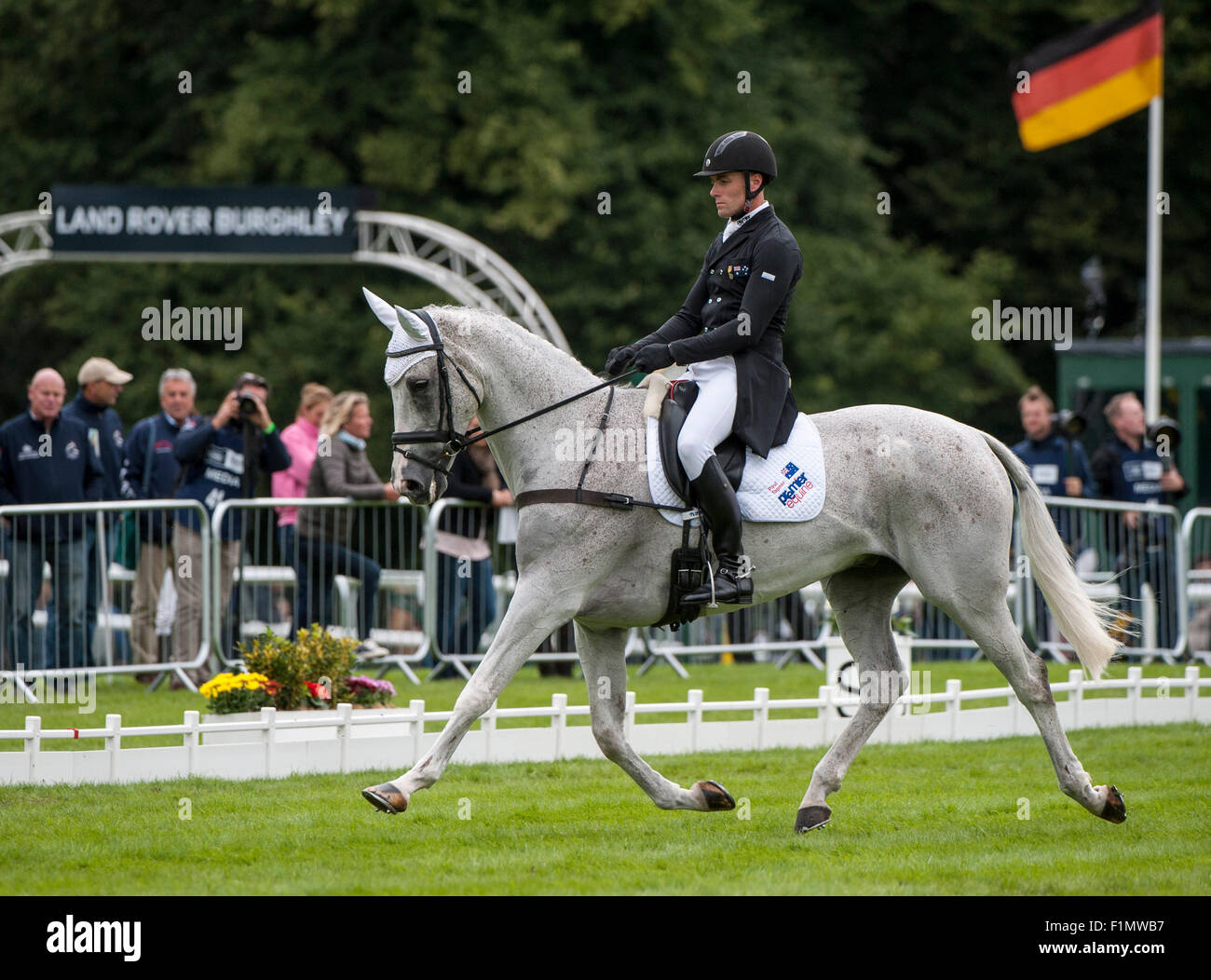Stamford, Lincs, UK. 4th September, 2015.Paul Tapner (AUS) and Kilronan [#86] during the ...