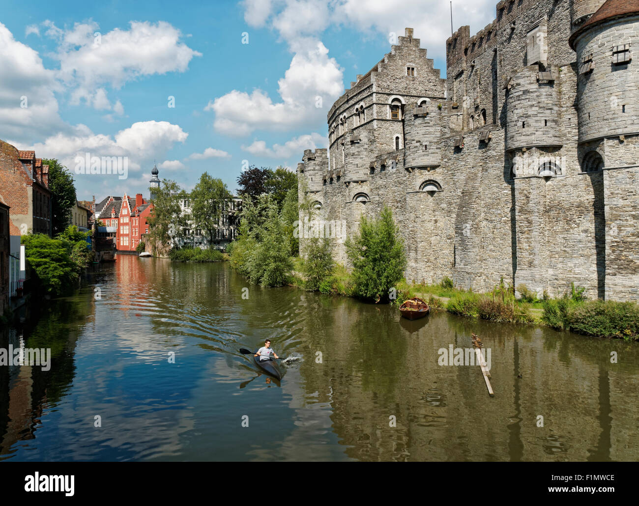 Gravensteen castle Ghent, Belgium - 21 August, 2015: The Gravensteen is ...