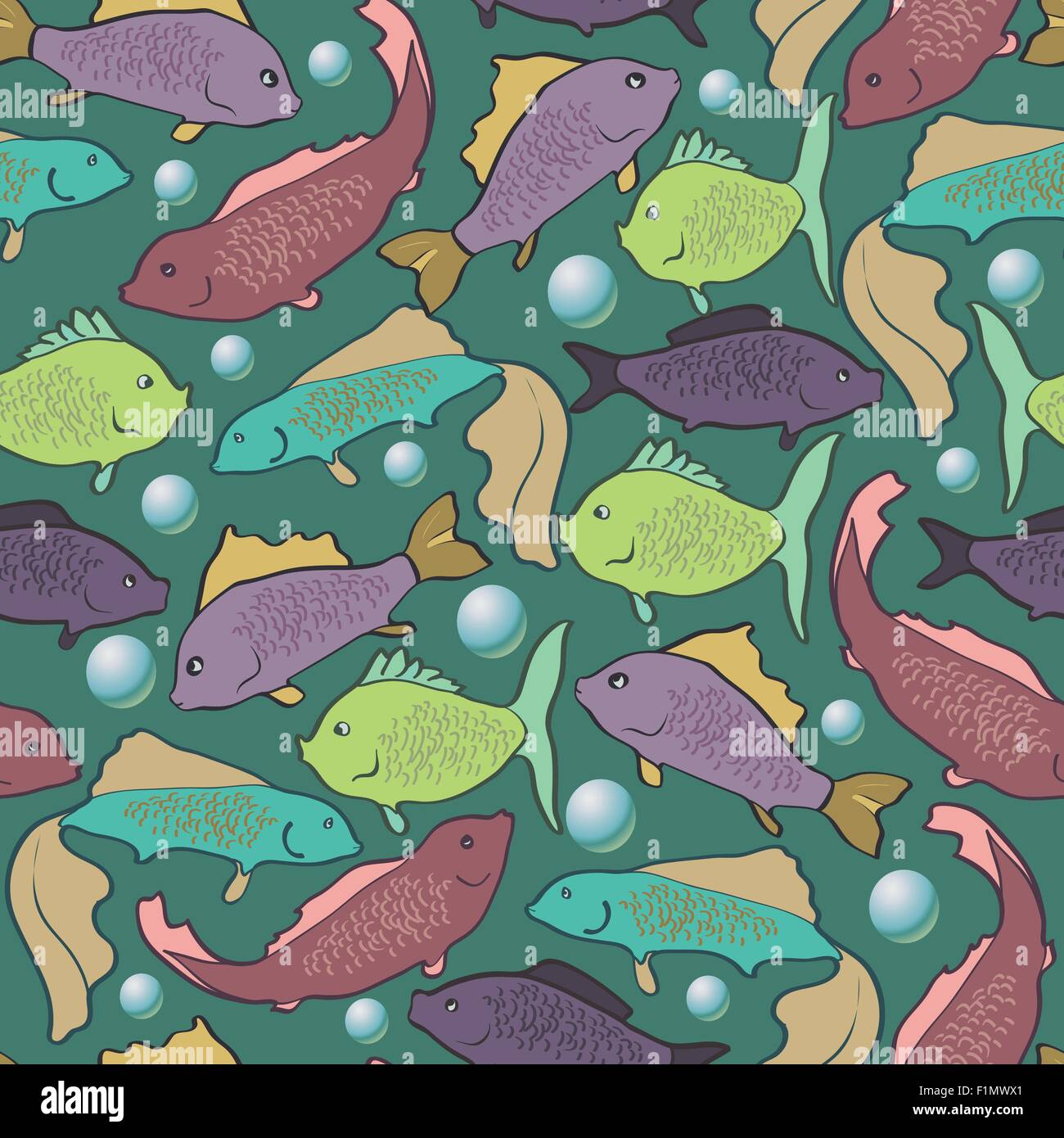 seamless background with colorful fish Stock Vector Image & Art - Alamy