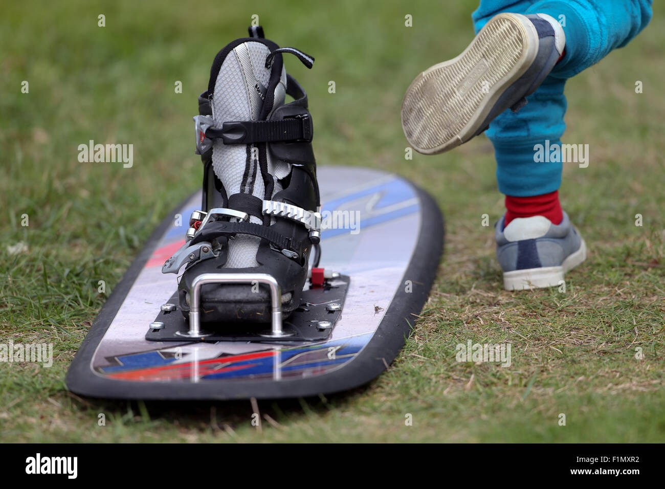 Rieste, Germany. 4th Sep, 2015. A wakeborad pictured at the Waterskiing ...
