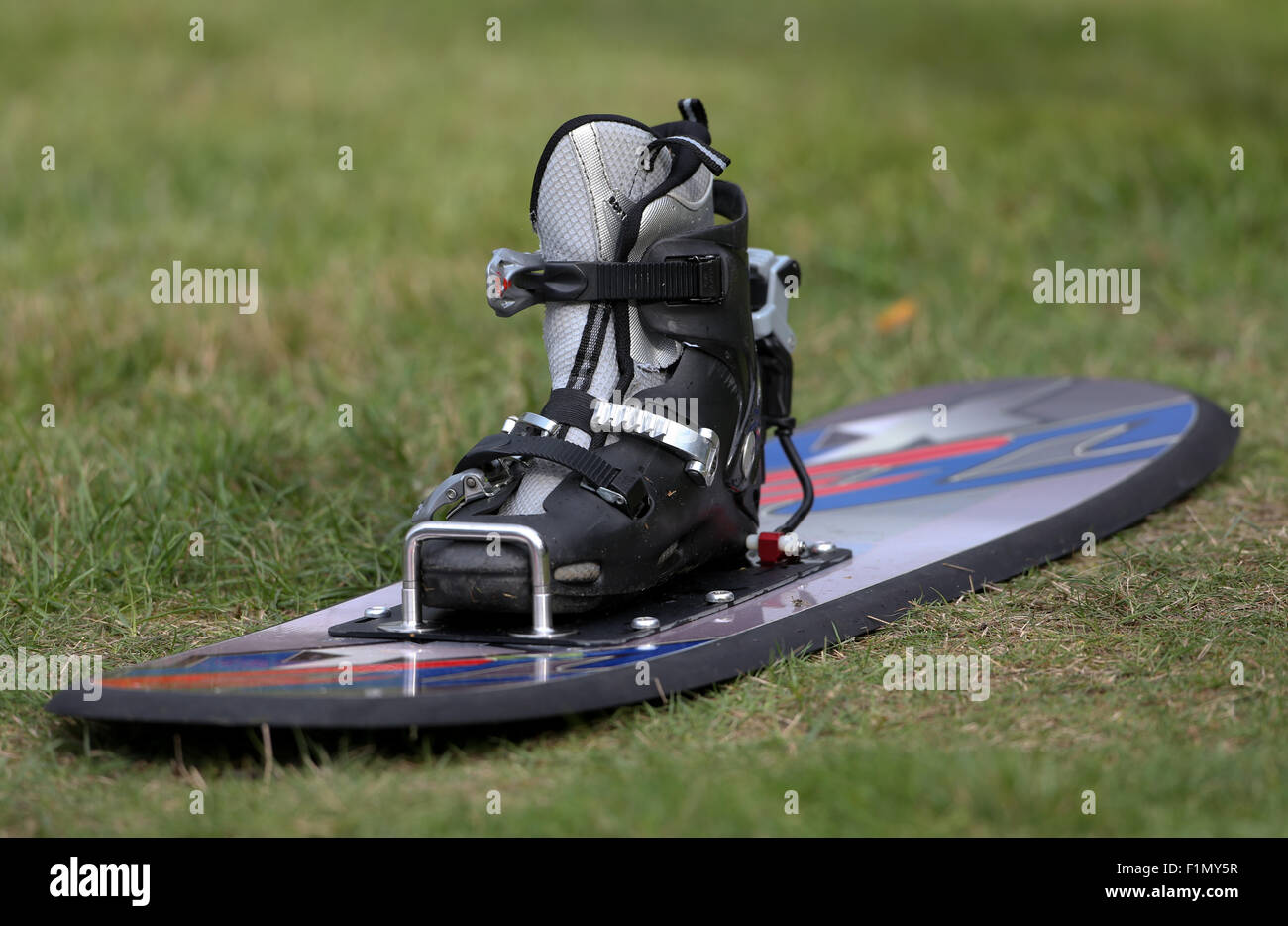 Rieste, Germany. 4th Sep, 2015. A wakeborad pictured at the Waterskiing ...
