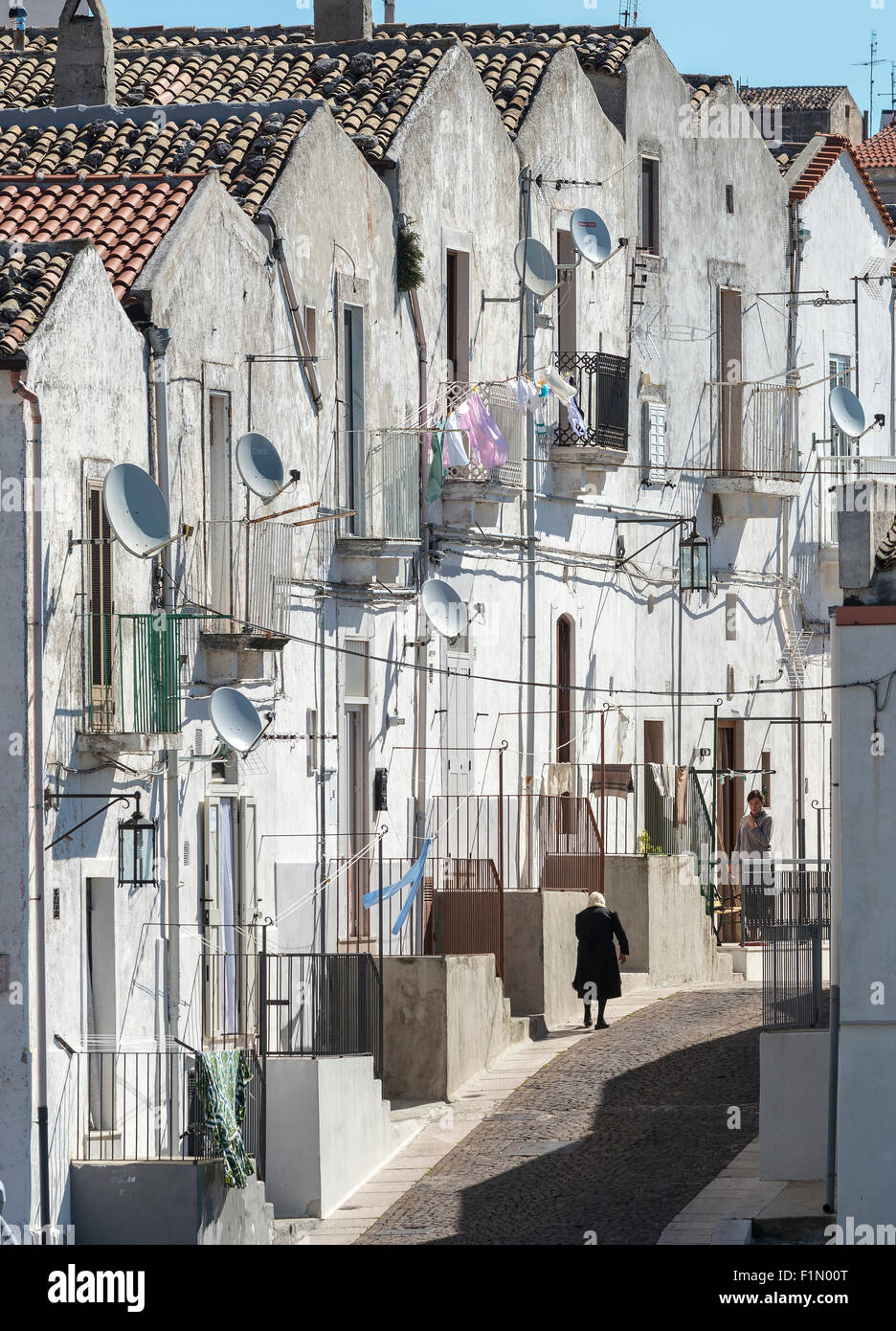 The Rione Junno district of Monte Saint'Angelo on the Gargano Peninsula ...