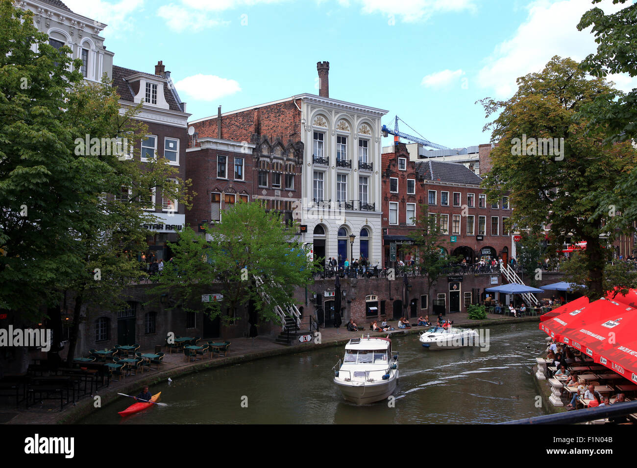 City centre and tourist hotspot of Utrecht with tourists and locals by ...