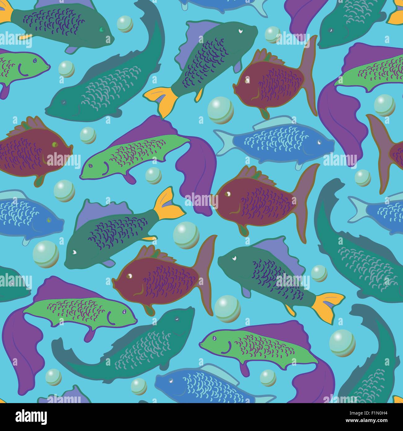 seamless background with colorful fish Stock Vector Image & Art - Alamy