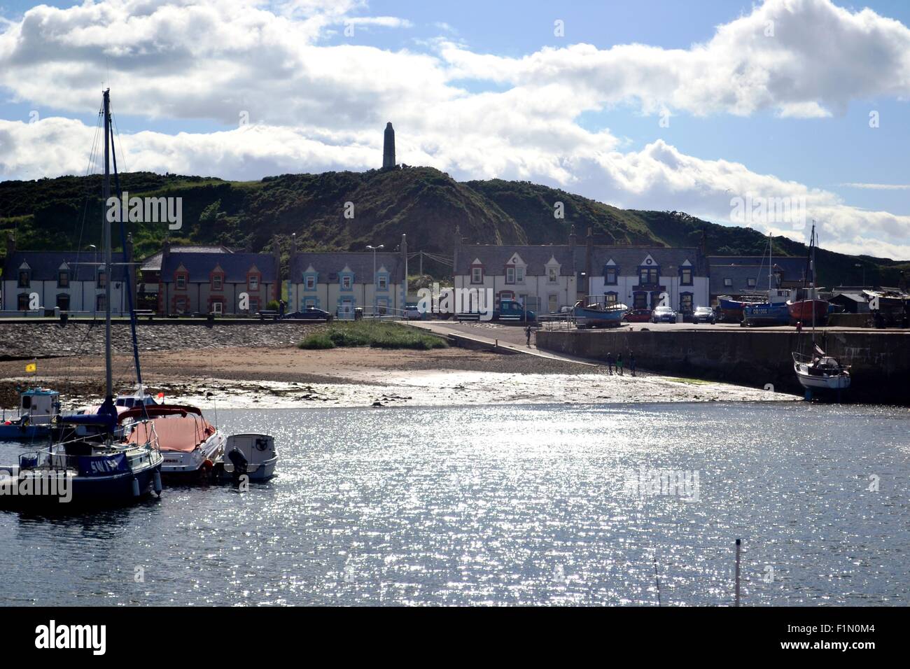 Findochty harbour and beach, Scotland Stock Photo - Alamy