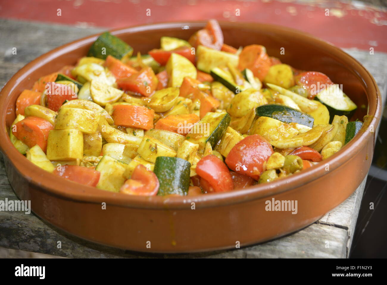 tajine meal made in garden Stock Photo - Alamy