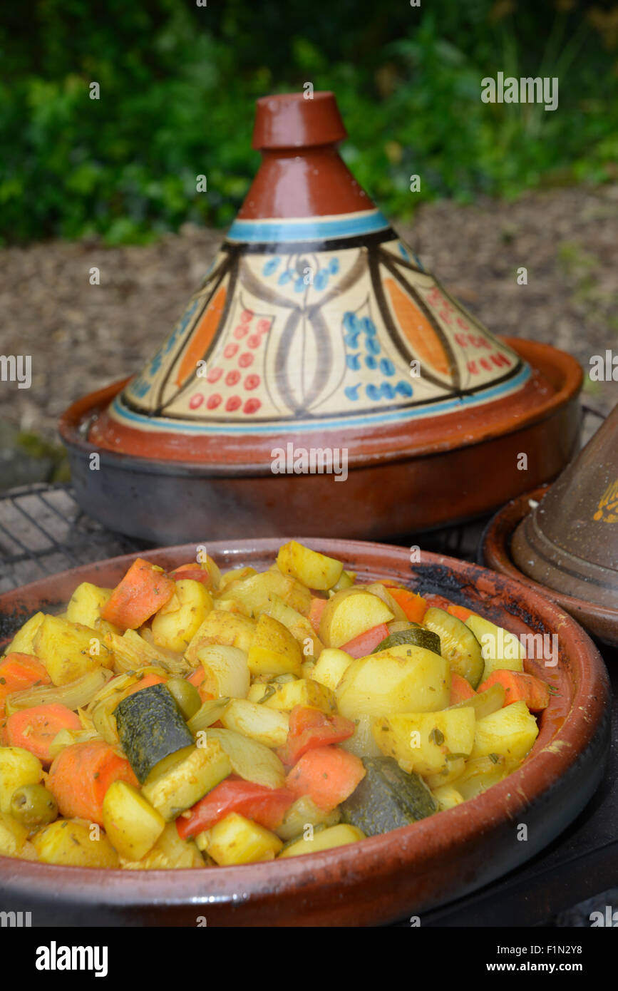 tajine meal made in garden Stock Photo - Alamy