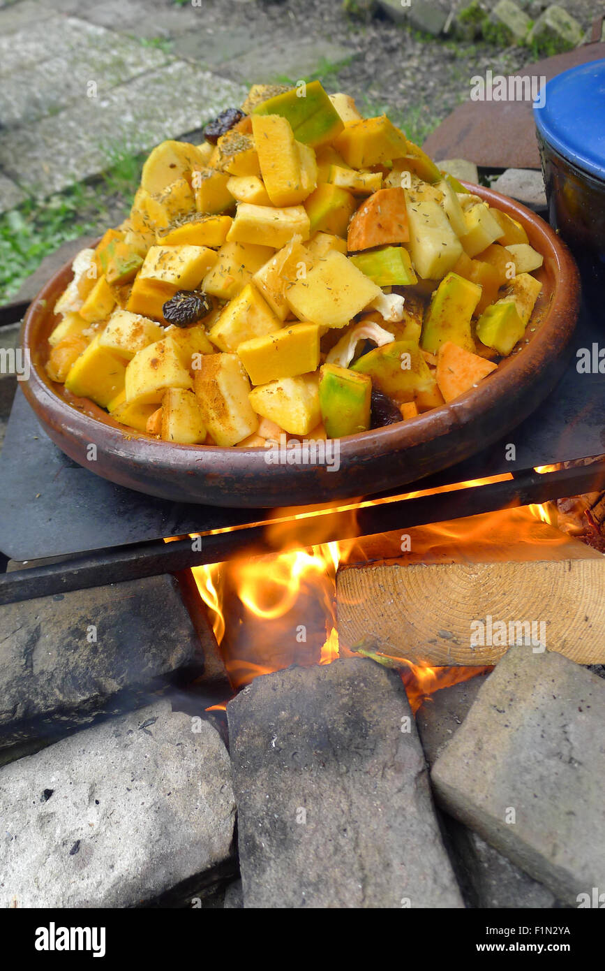 tajine meal made in garden Stock Photo - Alamy
