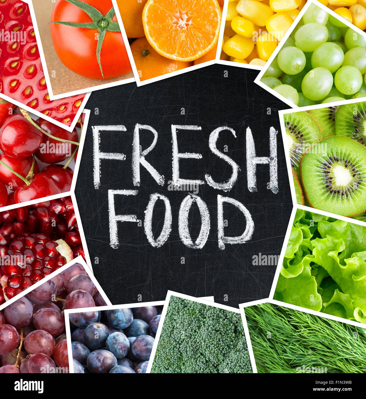 Fresh food. Fruits and vegetables concept Stock Photo - Alamy
