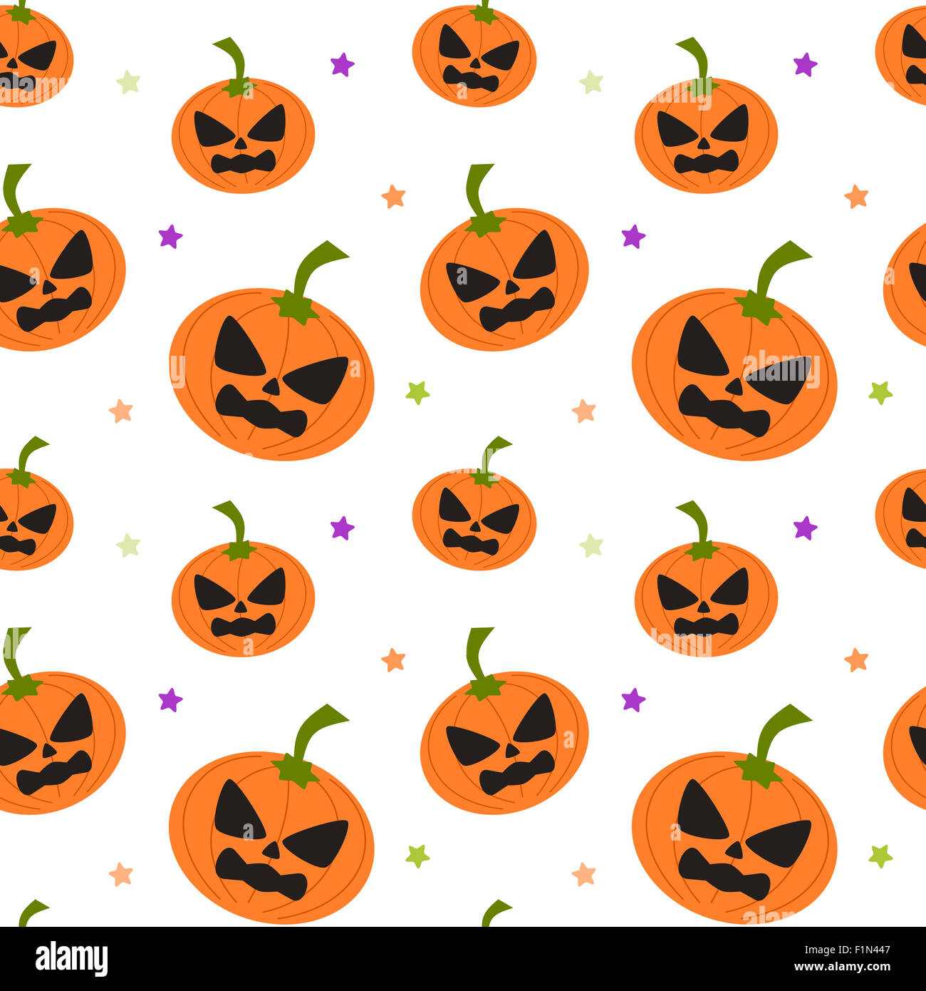cartoon pumpkin seamless pattern background illustration with star ...