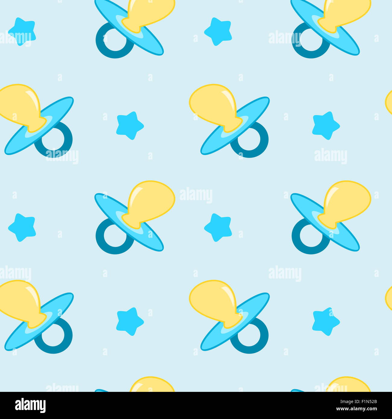 baby blue background seamless pattern with pacifier Stock Photo - Alamy