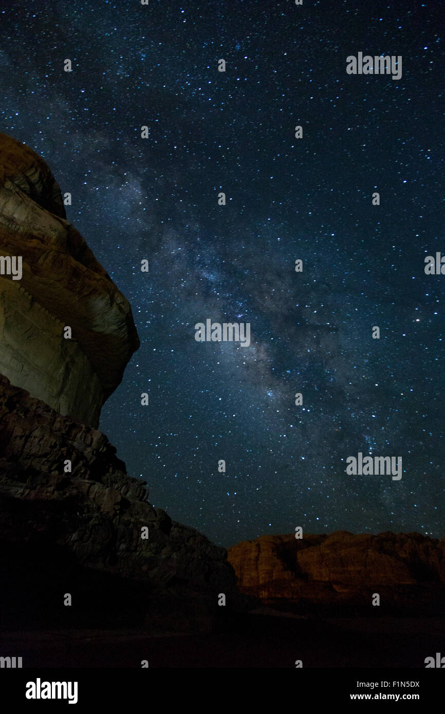 Milky way galaxy from Wadi Rum Desert, Jordan Stock Photo - Alamy