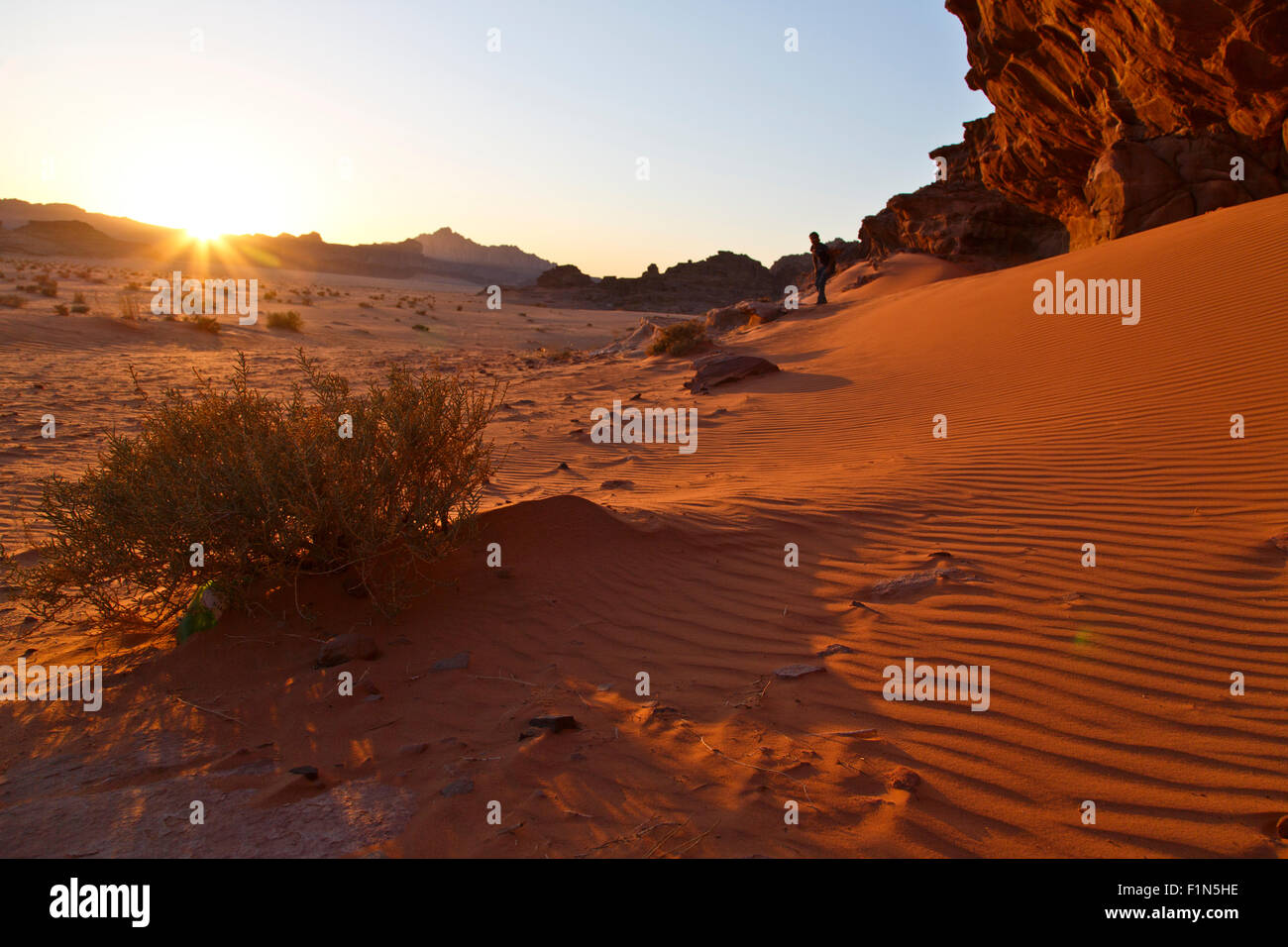 Sunset in Wadi Rum desert,Jordan Stock Photo - Alamy
