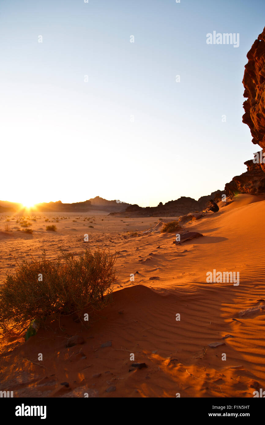 Sunset in Wadi Rum desert,Jordan Stock Photo - Alamy