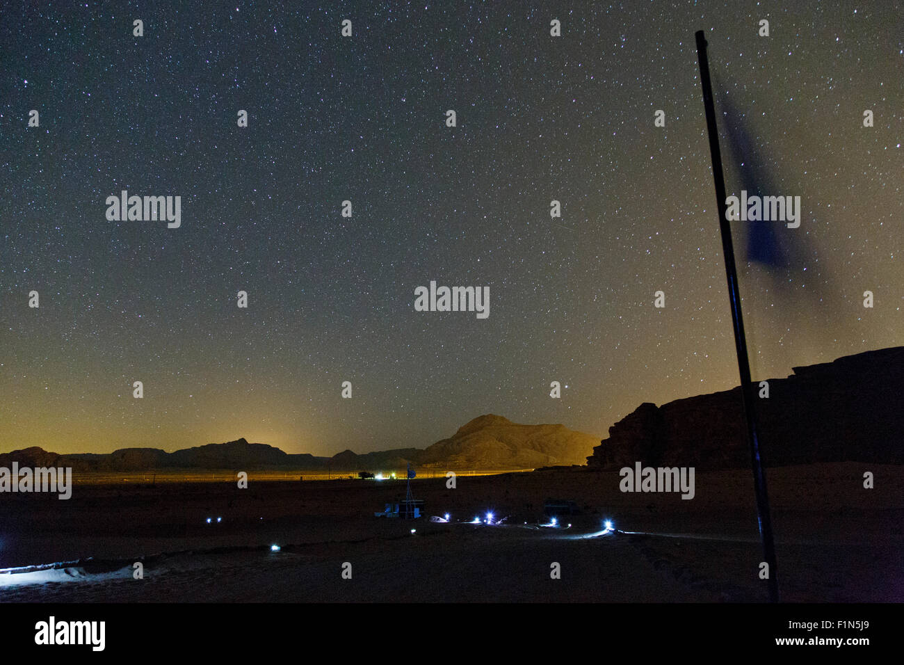 Stars at night in Wadi Rum desert, Jordan Stock Photo - Alamy