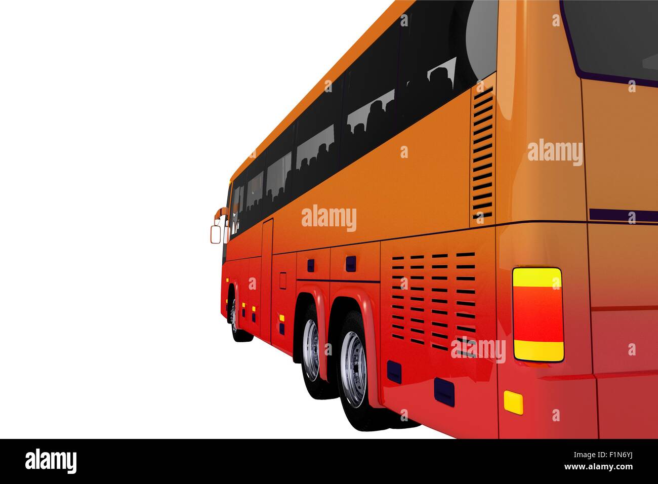 Red Coach Bus Side View. BUs Illustration Isolated on White Stock Photo ...