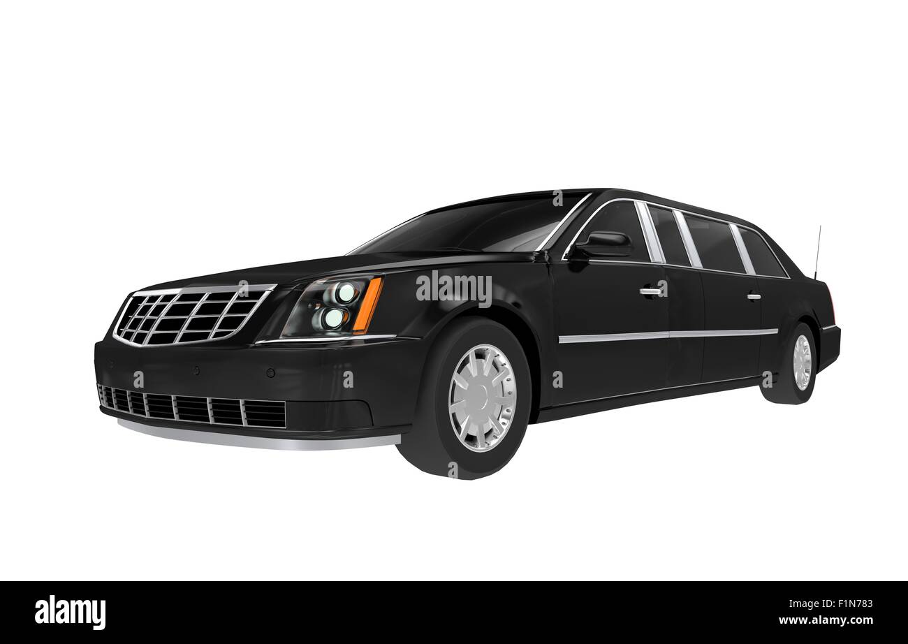 Black Limo Illustration Isolated on White Stock Photo - Alamy